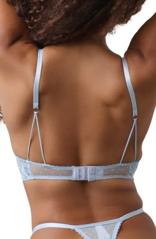 KAT THE LABEL Nicolette Embroidered Underwire Bra - Cornflower