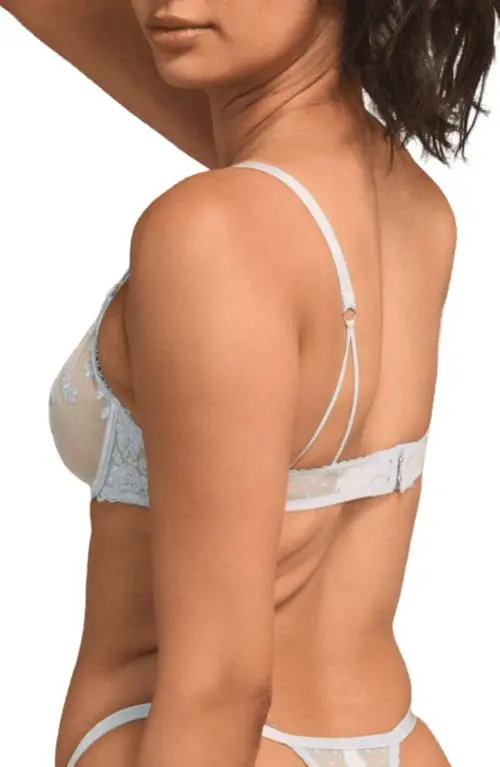 KAT THE LABEL Nicolette Embroidered Underwire Bra - Cornflower