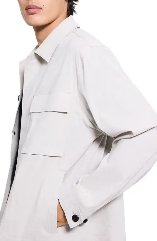 Theory Mod Linen Blend Field Jacket - Silver Cloud