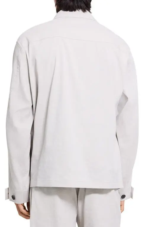 Theory Mod Linen Blend Field Jacket - Silver Cloud