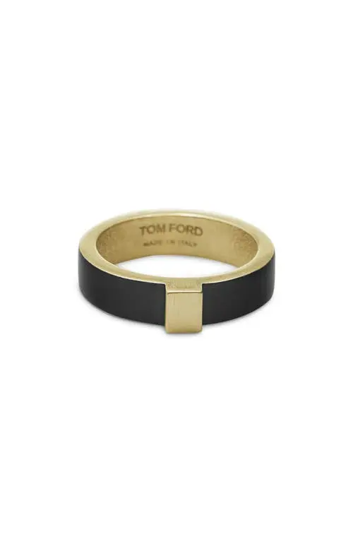 TOM FORD Brass Thin Ring - Black