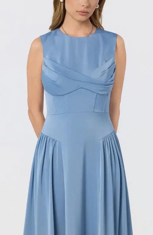 pleated drop waist dress astr the label Alexandria Solid Drop Waist Dress Black / S main image 1
