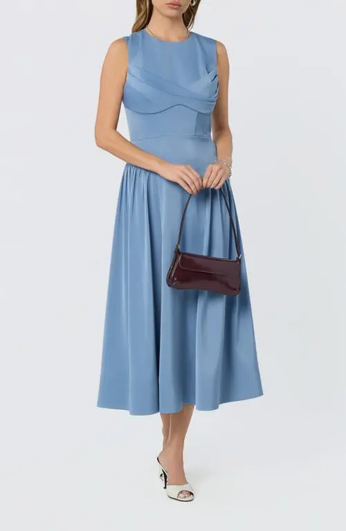 astr the label pleated drop waist dress ASTR the Label | Pleated Drop Waist Maxi Dress in Off White main image 0