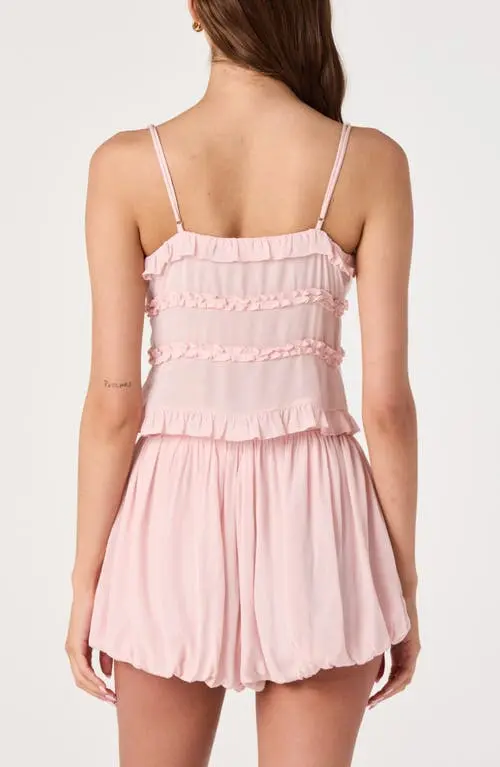 Astr The Label Kailey Tie Front Ruffle Trim Top - Blush