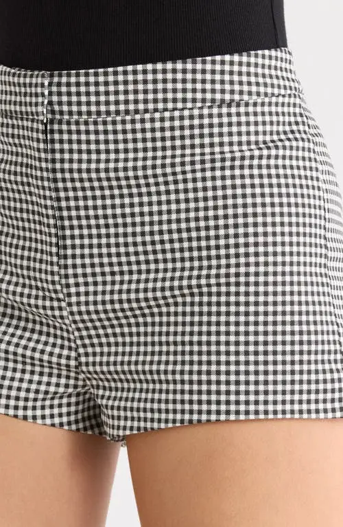Astr The Label Valerie Gingham Micro Shorts - Black Gingham