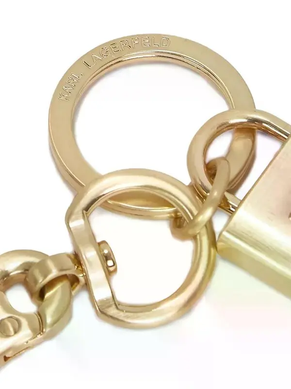 Karl Lagerfeld Padlock Logo-plaque Keyring