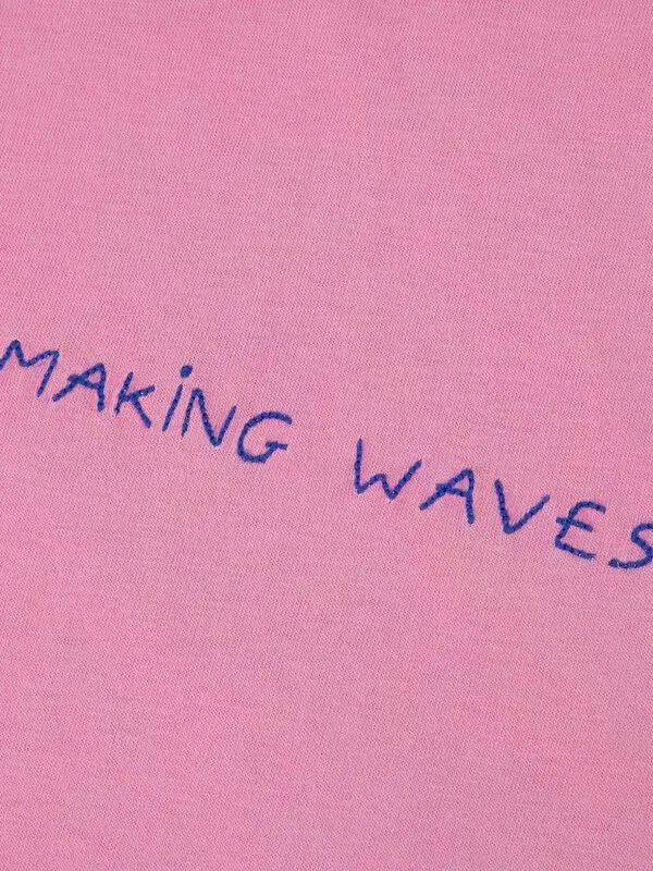 Maison Labiche Slogan-embroidered T-shirt - Pink