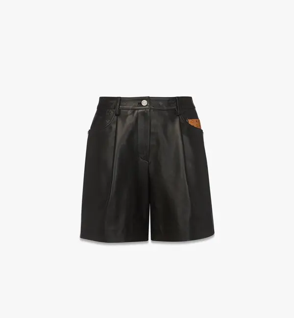 Mcm Lambskin Bermuda Shorts - Black