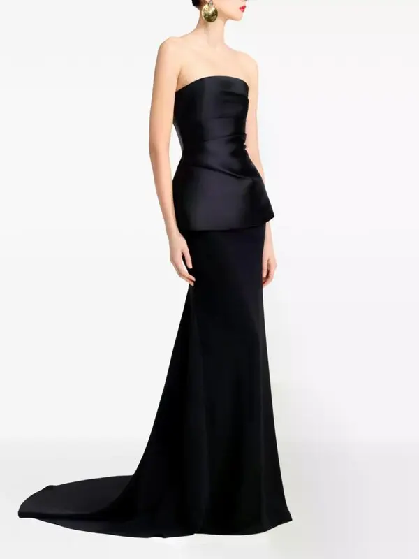 Solace London The Alia Strapless Gown - Black