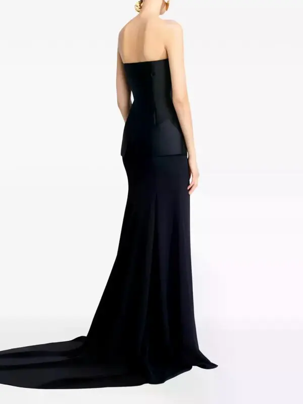 Solace London The Alia Strapless Gown - Black