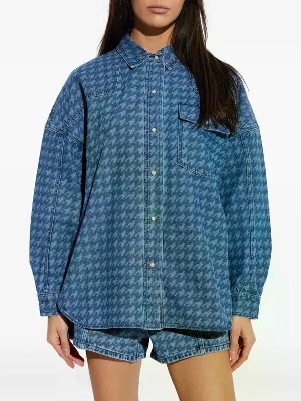 Perfect Moment Houndstooth Denim Shirt