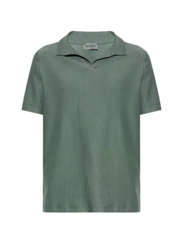 Hanro Ribbed V-neck T-shirt - Green