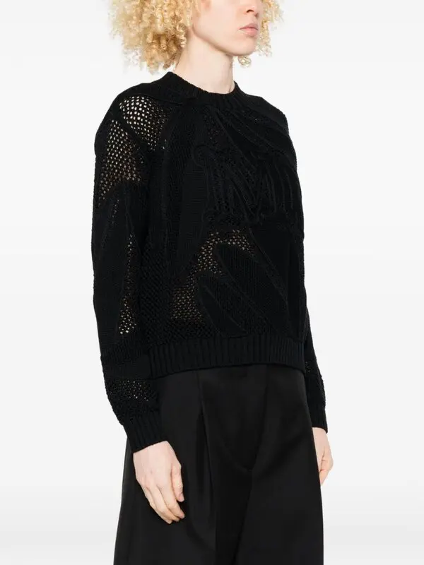 Max Mara Cotton Crewneck Pullover - Black