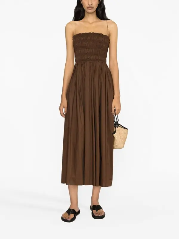 Matteau Cotton Midi Dress - Brown