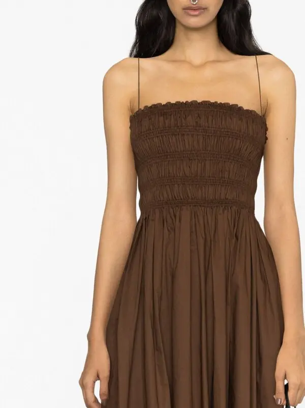 Matteau Cotton Midi Dress - Brown
