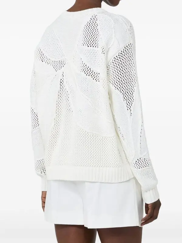 Max Mara Cotton Crewneck Sweater - White