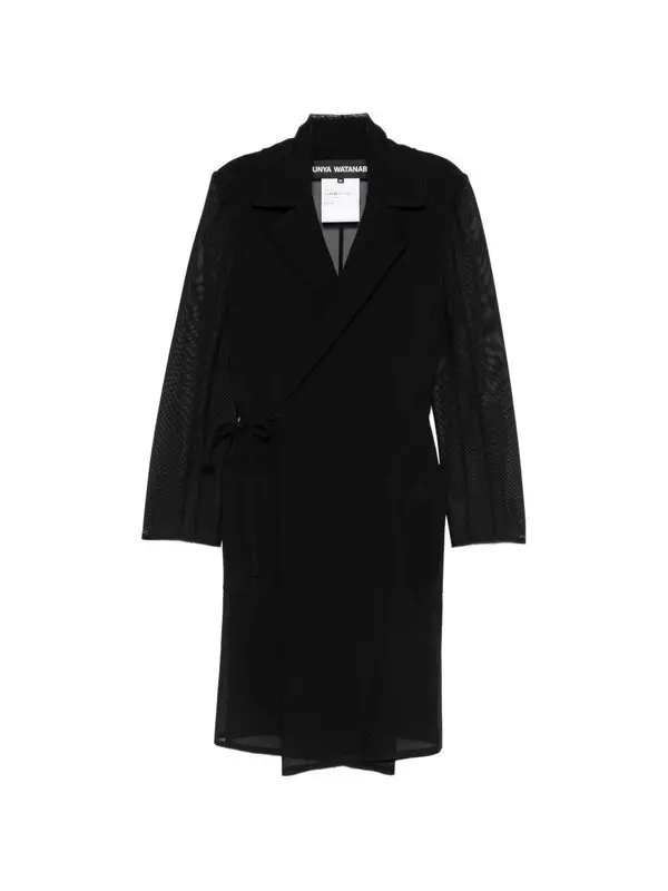 Junya Watanabe Midi Wrap Coat - Black