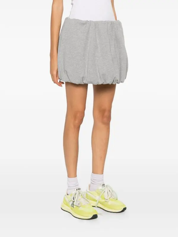 DUNST Cotton Bubble Hem Mini Skirt - Grey