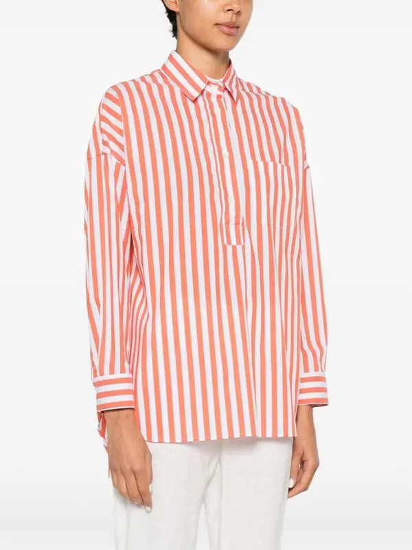 ARCHIVIO '67 Cotton Blend Striped Shirt - Red