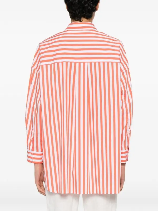 ARCHIVIO '67 Cotton Blend Striped Shirt - Red