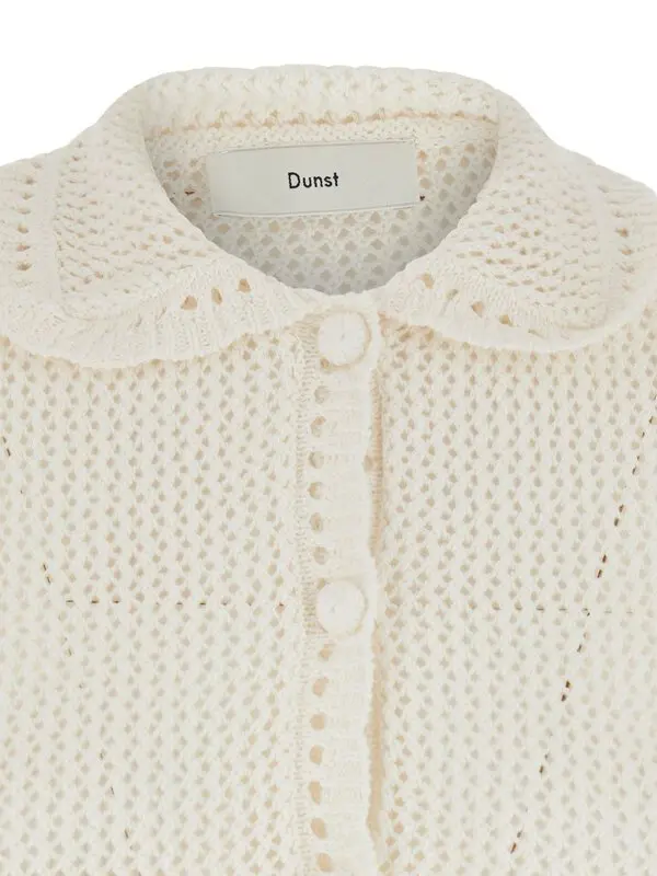 DUNST Linen And Cotton Blend Cardigan - White