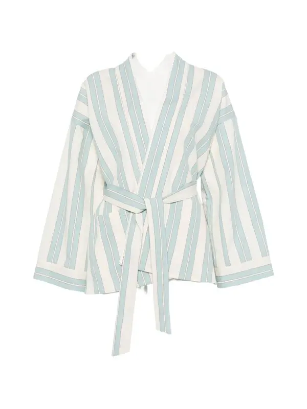 FORTE_FORTE Striped Kimono Jacket - Sky Blue