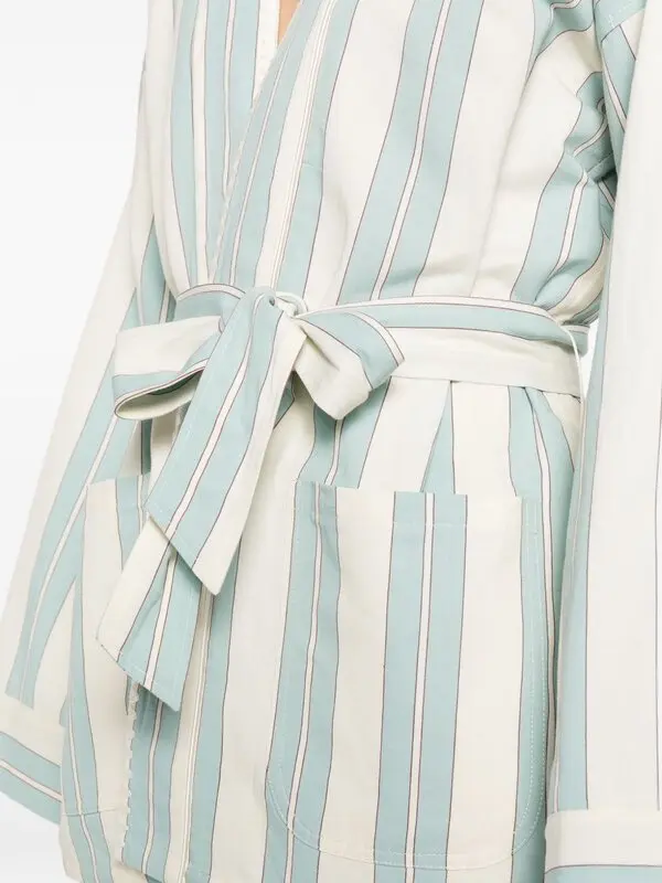 FORTE_FORTE Striped Kimono Jacket - Sky Blue