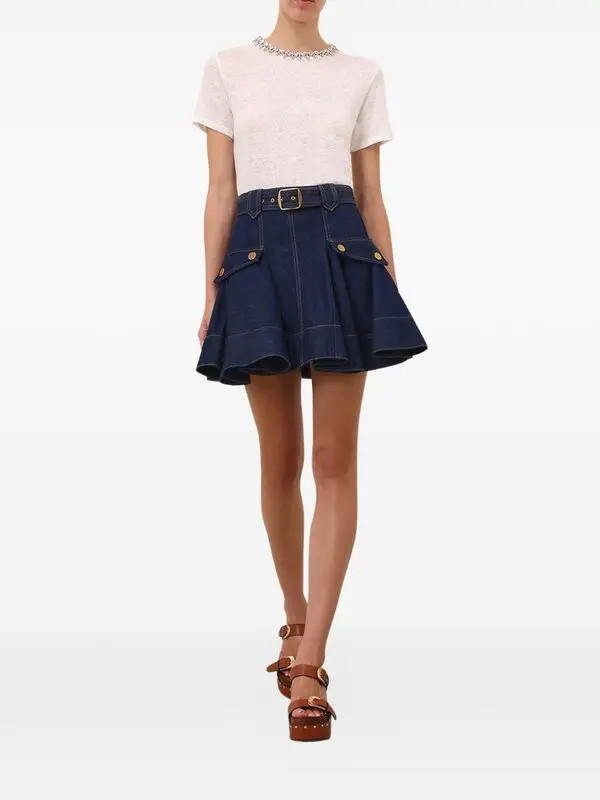 Zimmermann Denim Cargo Mini Skirt