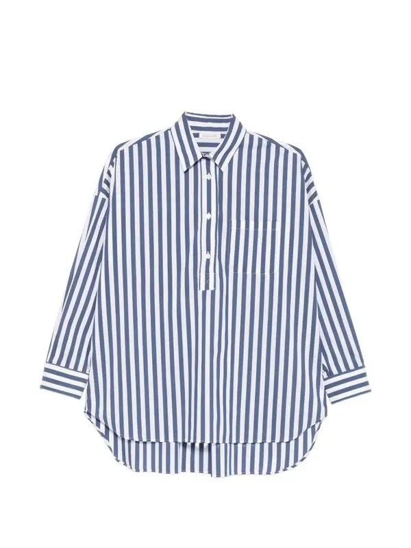 ARCHIVIO '67 Cotton Blend Striped Shirt - Blue