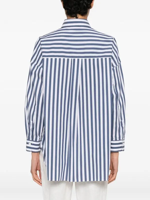 ARCHIVIO '67 Cotton Blend Striped Shirt - Blue