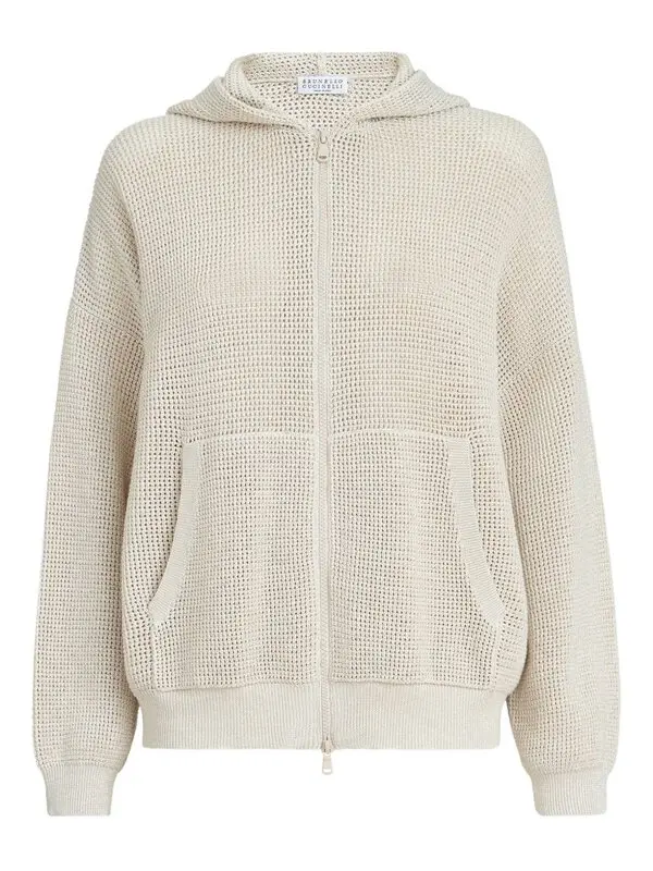 Brunello Cucinelli Cotton Hooded Cardigan - Beige