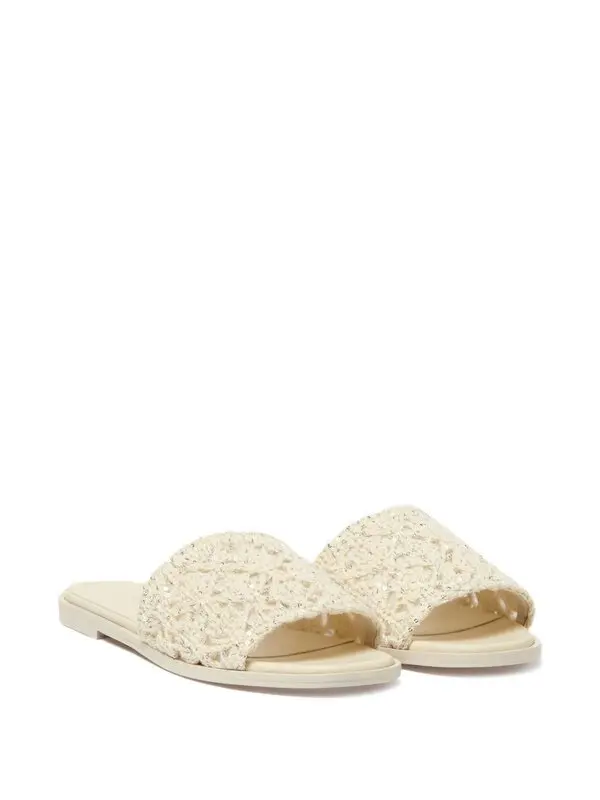 Fabiana Filippi Knitted Flat Sandals - White