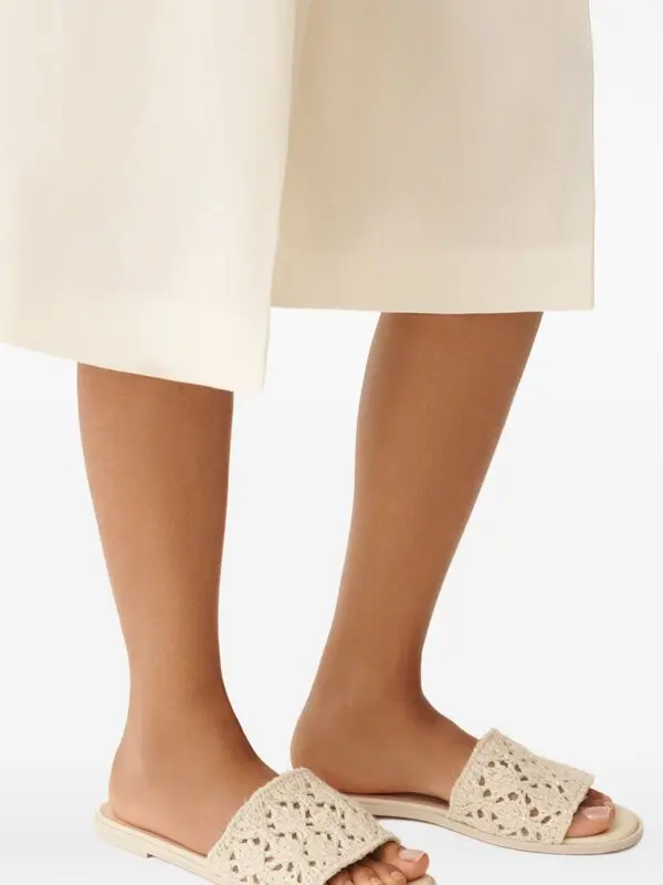 Fabiana Filippi Knitted Flat Sandals - White