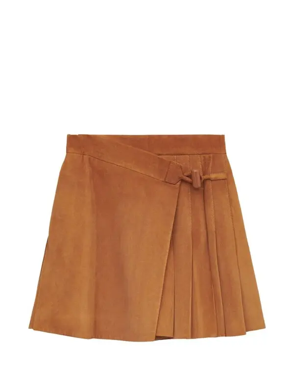 Loewe Suede Mini Skirt - Brown
