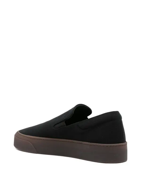 THE ROW Canvas Slip-on Sneakers - Black