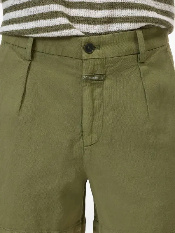 Closed Cotton And Linen Shorts - Green