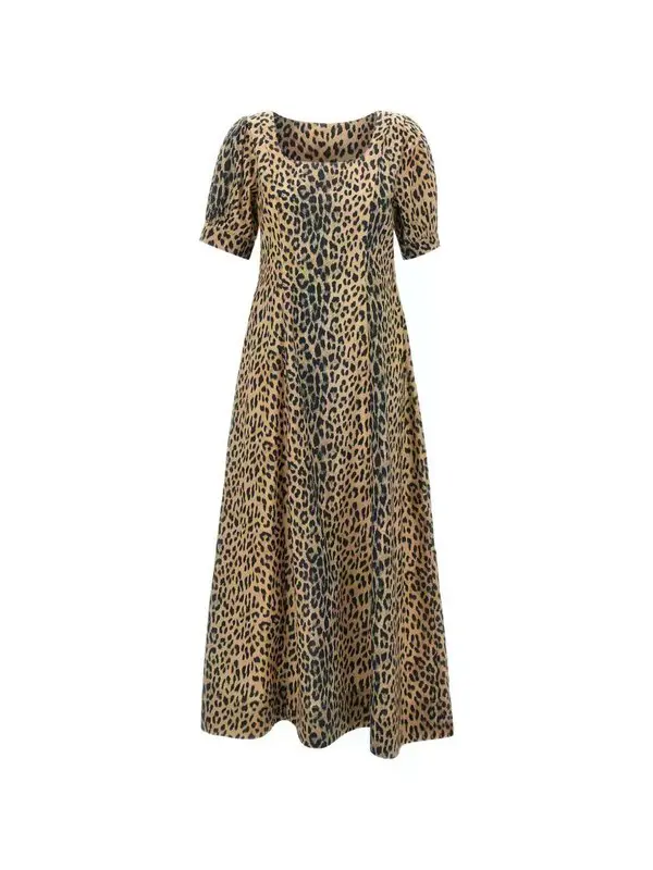 Rixo Kathleen Leopard-print Dress - Brown