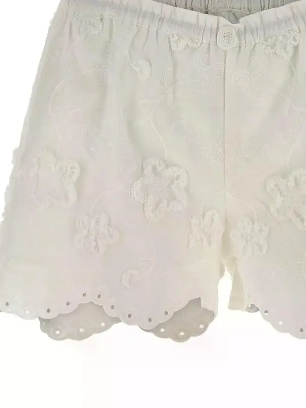 THE GARMENT Fleur Embroidered Scalloped Shorts