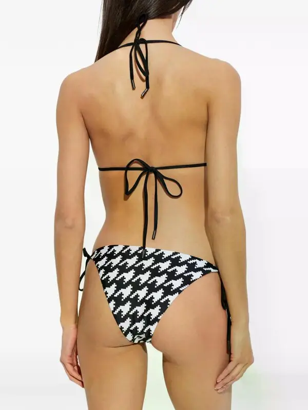 Perfect Moment Houndstooth Print Side-tie Bikini Bottoms