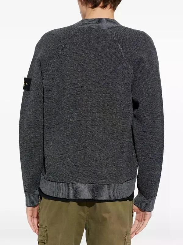 Stone Island Logo-patch Zip-up Cardigan - Grey