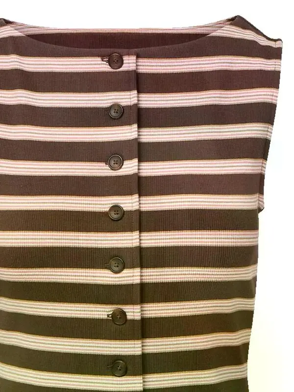 Veronica Beard Uma Striped Ribbed Top