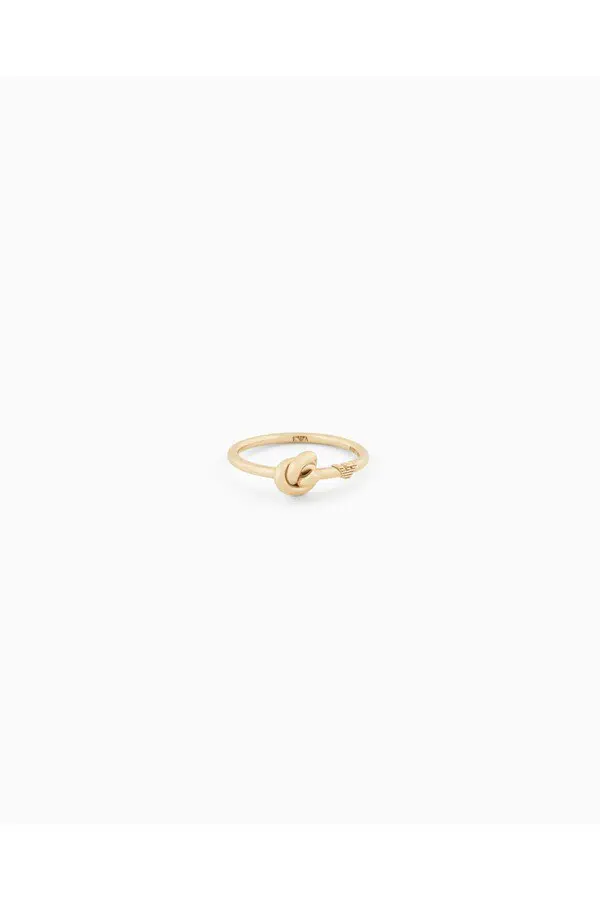 Emporio Armani Yellow Gold-tone Sterling Silver Knot Ring - Red