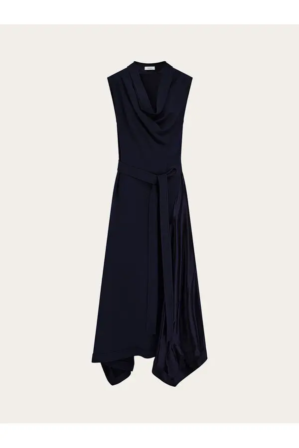 FERRAGAMO Asymmetric Dress - Blue / Navy