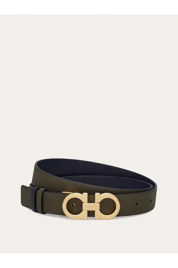 FERRAGAMO Gancini Reversible And Adjustable Belt - Navy