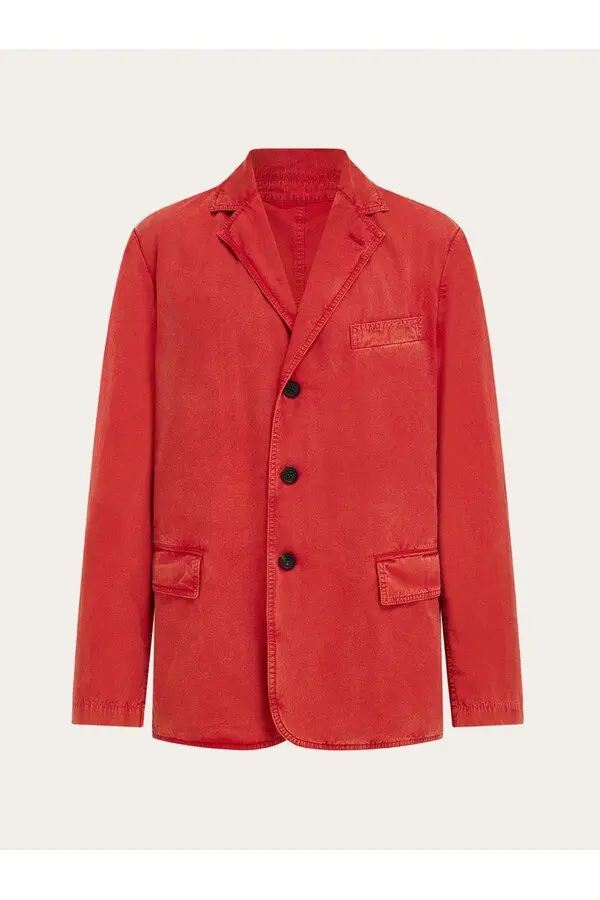 FERRAGAMO Single Breasted Jacket - Red