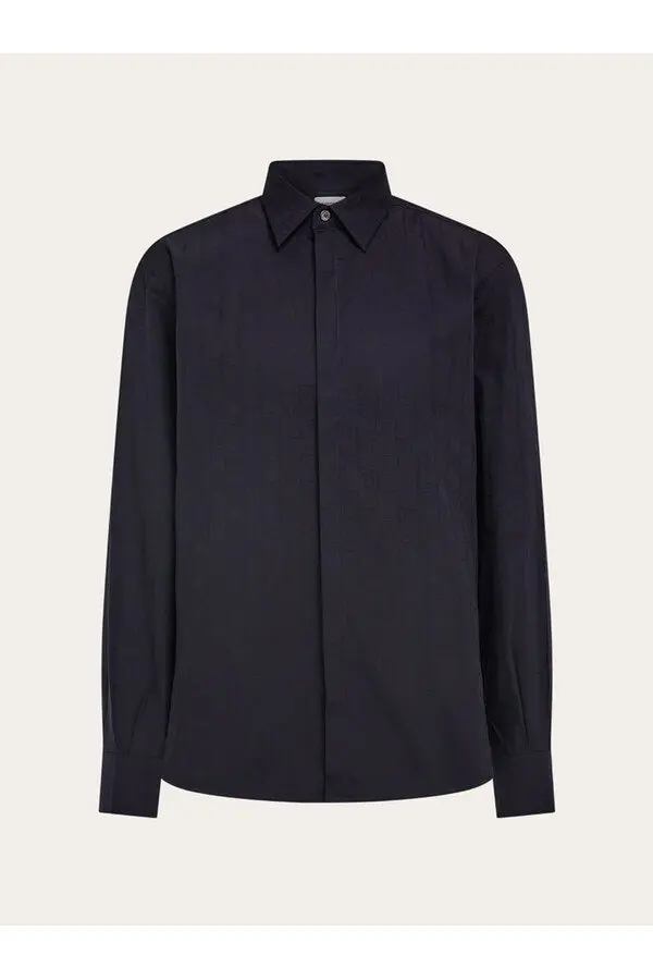 FERRAGAMO Monogram Sport Shirt - Navy
