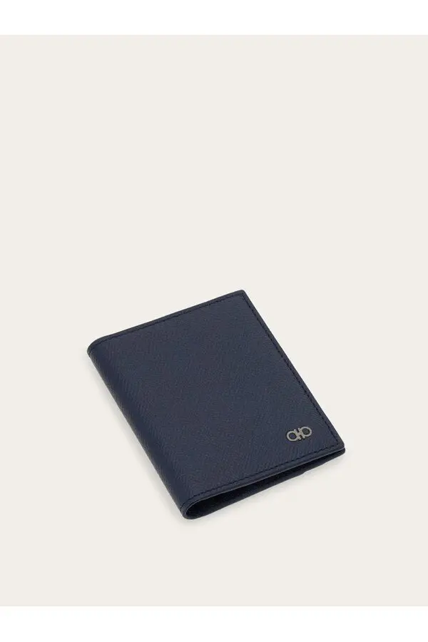 FERRAGAMO Gancini Credit Card Holder - Navy