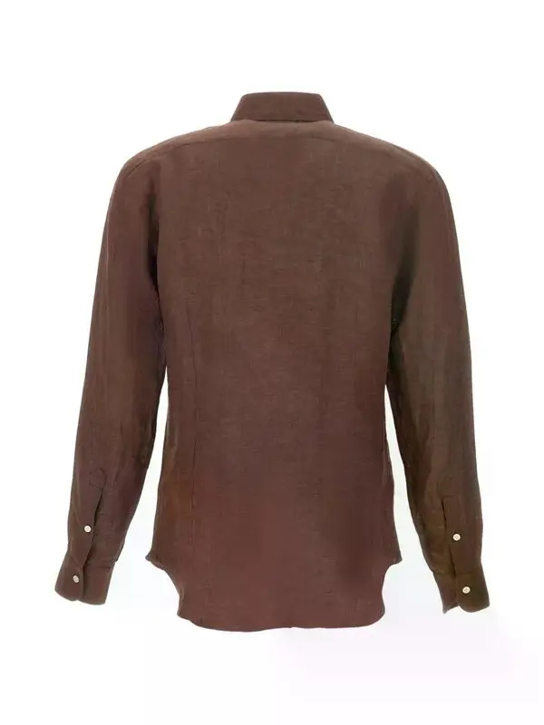 BARBA NAPOLI Culto Linen Shirt - Brown