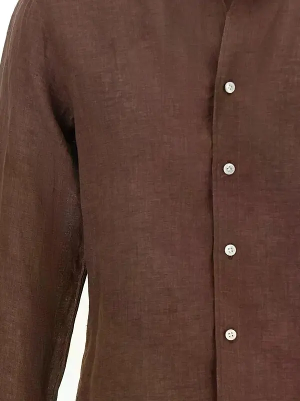 BARBA NAPOLI Culto Linen Shirt - Brown