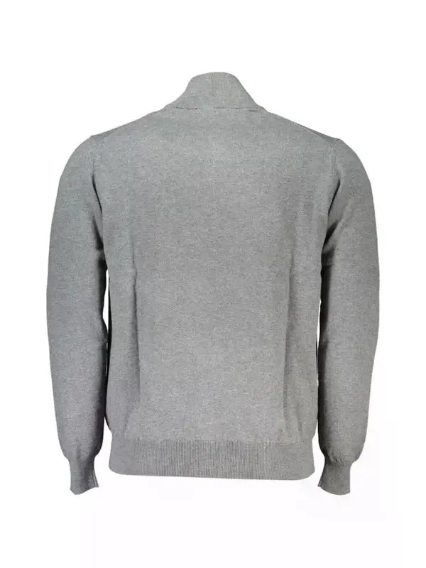 HARMONT & BLAINE Quarter-zip Cotton Sweater - Grey